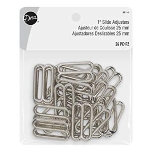 dritz slider adjuster 1in nickel bag & tote accessories, 24-pack