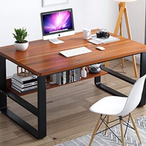 Computer Desk with Bookshelf,Sturdy Office Desk Modern Simple Table for Home Workstation,Notebook Writing Desk with Extra Strong Legs