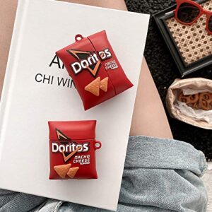 Cute Airpod Case, 3D Cartoon Funny Doritos Protection Case Covering The Skin, with Keychain for Airpods 1&2(Doritos)