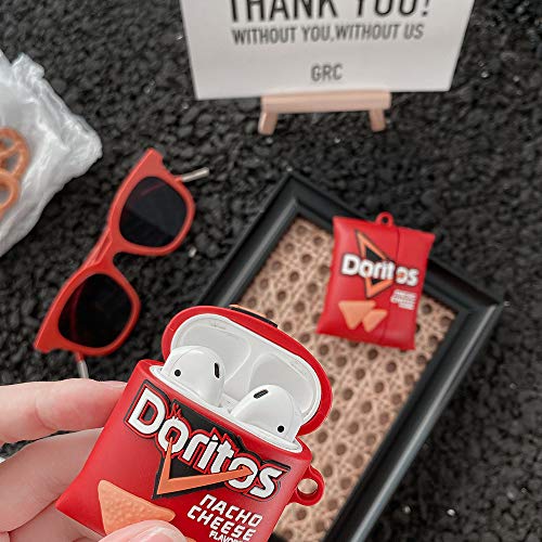 Cute Airpod Case, 3D Cartoon Funny Doritos Protection Case Covering The Skin, with Keychain for Airpods 1&2(Doritos)