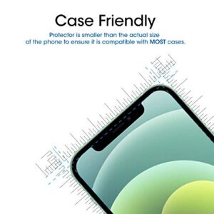 amFilm Glass Screen Protector Compatible for iPhone 12, iPhone 12 Pro Display with Easy Installation Tray, Glass, 3 Pack