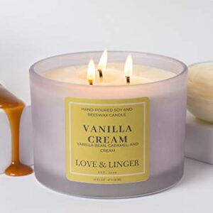 Vanilla Bean Candle | Vanilla Scented Candle | Luxury Soy & Beeswax Candles for Home | 16 oz. Large Jar Candle | Holiday Candles | Warm Vanilla Candle