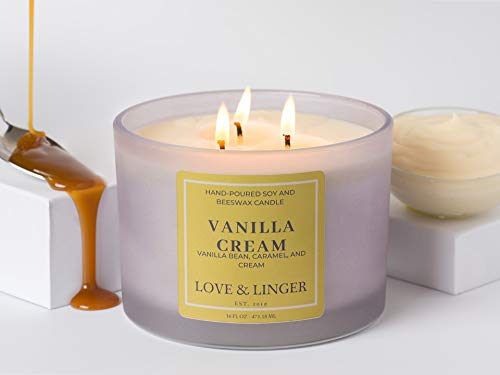 Vanilla Bean Candle | Vanilla Scented Candle | Luxury Soy & Beeswax Candles for Home | 16 oz. Large Jar Candle | Holiday Candles | Warm Vanilla Candle