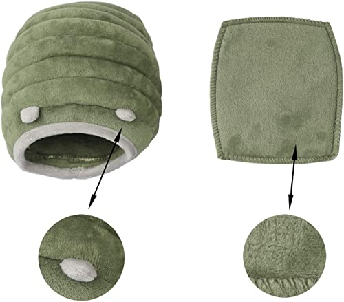 FOUUA Guinea Pig Bed, Hedgehog Hamster Hideout Warm House with Bed Mat, Cotton Caterpillar Shape Small Animals Habitat Supplies for Chinchilla, Hamster, Sugar Glider, Squirrel, Bearded Drago