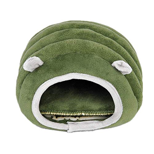 FOUUA Guinea Pig Bed, Hedgehog Hamster Hideout Warm House with Bed Mat, Cotton Caterpillar Shape Small Animals Habitat Supplies for Chinchilla, Hamster, Sugar Glider, Squirrel, Bearded Drago