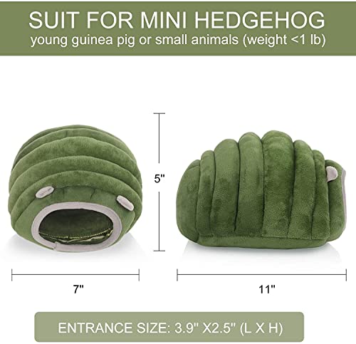 FOUUA Guinea Pig Bed, Hedgehog Hamster Hideout Warm House with Bed Mat, Cotton Caterpillar Shape Small Animals Habitat Supplies for Chinchilla, Hamster, Sugar Glider, Squirrel, Bearded Drago