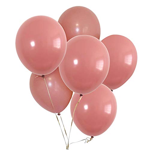 100PCS Rosewood Latex Dusty Rose Mauve Pink Balloon Bouquet Arch Garland Backrop for Kids Party Boho Baby Shower Wedding Bridal Shower Birthday Decoration