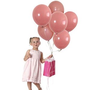 100PCS Rosewood Latex Dusty Rose Mauve Pink Balloon Bouquet Arch Garland Backrop for Kids Party Boho Baby Shower Wedding Bridal Shower Birthday Decoration