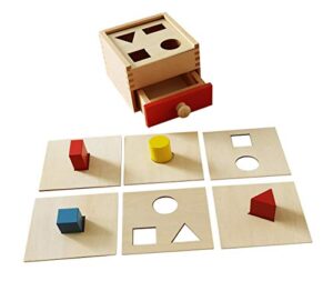 springbird montessori multiple shapes permanence object box with drawer