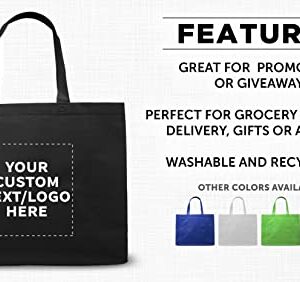 DISCOUNT PROMOS Jumbo Sized Tote Bags Set of 100, Bulk Pack - Grocery, Shopping, Travel, Carry on Bag, Totes for Women, Reusable, Black