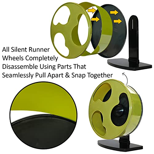 Silent Runner 12" Wide + Cage Attachment + Autoclean Track - Silent, Fast, Durable Exercise Wheel - Sugar Gliders, Degus, Rats, Hedgehogs, Prairie Dogs & Small Pets