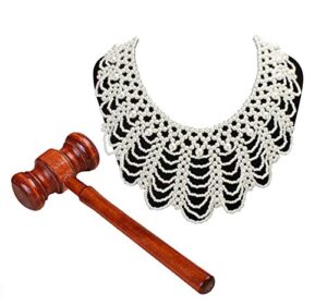 zyijuny ruth ginsburg style dissent collar wooden courtroom gavel for rgb halloween cosplay party favors for girls