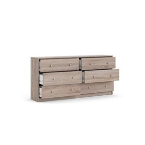 Tvilum 6 Drawer Double Dresser, Truffle Gray