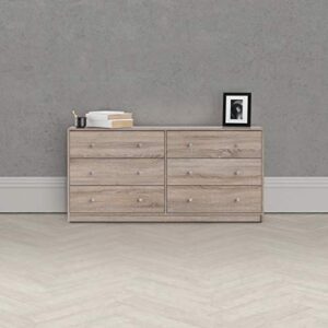 Tvilum 6 Drawer Double Dresser, Truffle Gray