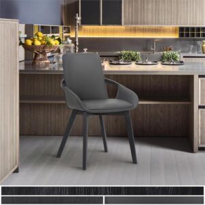 Armen Living Greisen Modern Wood Dining Room Chair, Grey/Charcoal