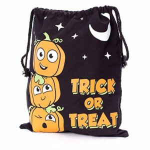 halloween trick or treat candy bag | washable canvas tote bag | drawstring bag for halloween candy | pumpkin