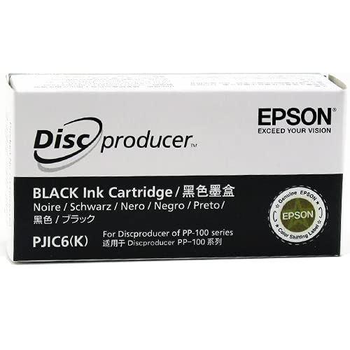 PJIC6-C13S020452 Black Ink Cartridge (1-Pack) for DiscProducer PP-100 in Retail Packaging