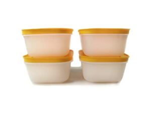 tupperware freezer mates small low 450 ml white orange (4)