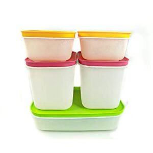 Tupperware Freezer Mates 5 PIECE SET: 1,1 L (2) + 1,0 L + 450 ml (2)