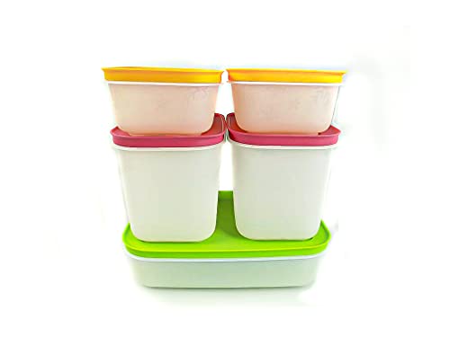 Tupperware Freezer Mates 5 PIECE SET: 1,1 L (2) + 1,0 L + 450 ml (2)