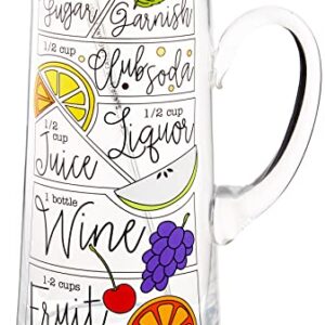 Mud Pie Sangria Glass Pitcher, 67 oz | Spoon 10", Clear