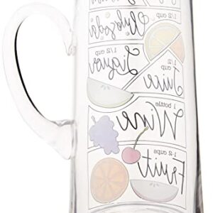 Mud Pie Sangria Glass Pitcher, 67 oz | Spoon 10", Clear