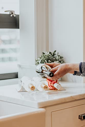 Winebars | The Tiny countertop Wine Rack That Also fits in The Refrigerator (Natural Silver)