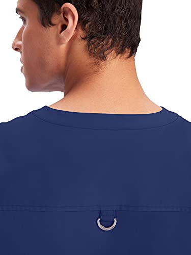 Healing Hands Mens Scrubs Top 3 Pocket Purple Label Jake 2331 V-Neck Scrub Tops for Men Navy L