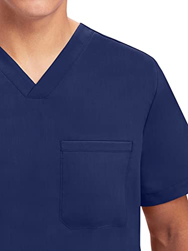 Healing Hands Mens Scrubs Top 3 Pocket Purple Label Jake 2331 V-Neck Scrub Tops for Men Navy L