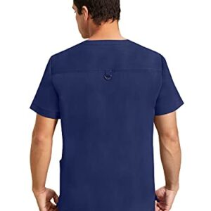 Healing Hands Mens Scrubs Top 3 Pocket Purple Label Jake 2331 V-Neck Scrub Tops for Men Navy L