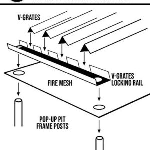 FIRESIDE OUTDOOR Frontier Grates | Dutch Oven Accessory for Pop-Up Fire Pit | Cook with Dutch Ovens | Extends The Life of Your Fire Mesh | 5lbs. Total Weight | Fits in Original Carrying Case