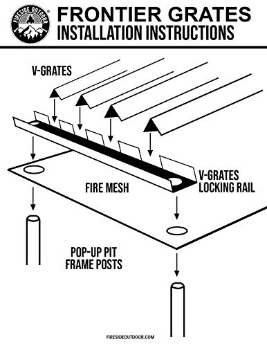 FIRESIDE OUTDOOR Frontier Grates | Dutch Oven Accessory for Pop-Up Fire Pit | Cook with Dutch Ovens | Extends The Life of Your Fire Mesh | 5lbs. Total Weight | Fits in Original Carrying Case