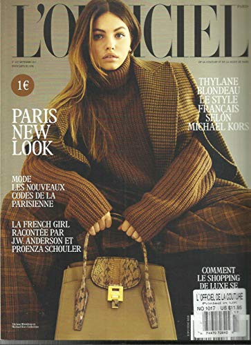 L' OFFICIEL DELA COUTURE PARIS MAGAZINE, SEPTEMBRER, 2017 NO. 1017