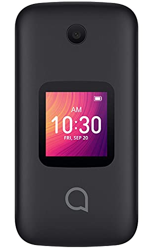 Alcatel GO FLIP 3 Black 4GB 4052W (GSM Unlocked) Flip Phone - For Senior Easy Use (Renewed)