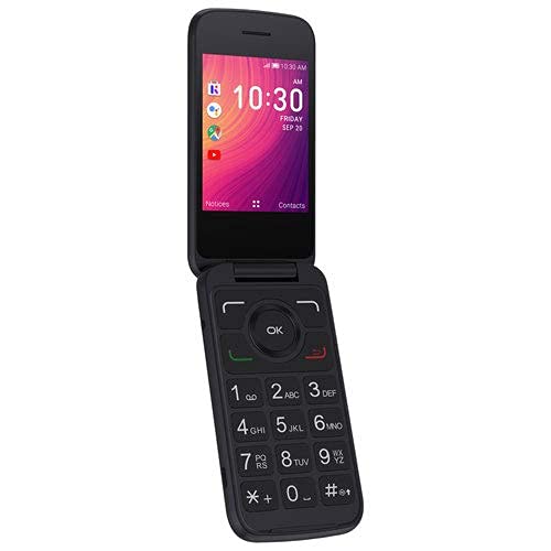 Alcatel GO FLIP 3 Black 4GB 4052W (GSM Unlocked) Flip Phone - For Senior Easy Use (Renewed)