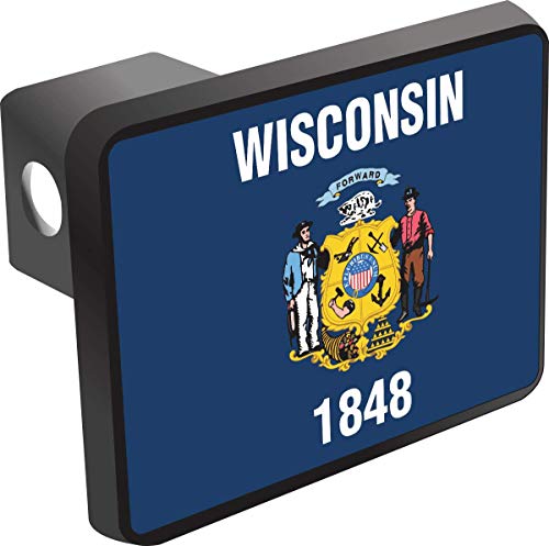 Wisconsin State Flag Trailer Hitch Cover