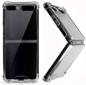 clear case for galaxy z flip,z flip 5g case,ultra thin crystal soft tpu rubber scratch resistant anti-slip phone case for samsung galaxy z flip/z flip 5g (clear)