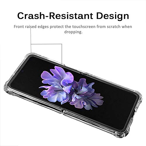 Clear Case for Galaxy Z Flip,Z Flip 5G Case,Ultra Thin Crystal Soft TPU Rubber Scratch Resistant Anti-Slip Phone Case for Samsung Galaxy Z Flip/Z Flip 5G (Clear)