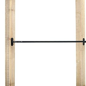 Creative Co-Op Fir Wood Wall Metal Bar and 2 Hooks Decorative Ladder, Natural