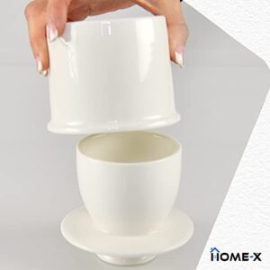 HOME-X Butter Crock, Stoneware Butter Container, Bell-Shaped Butter Keeper for Easily Spreadable Butter, 3 ¾" D x 3 ¾" H, White