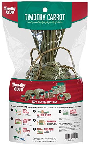 (3 Pack) Oxbow All Natural Woven Hay Timothy Club Carrot Fun Pet Habitat