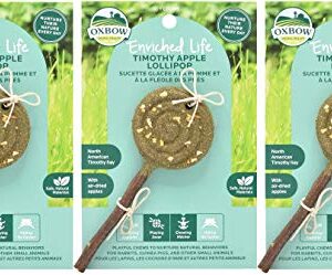 Oxbow Animal Health 3 Pack of Enriched Life Timothy Apple Lollipop Small Animal Chew Treat