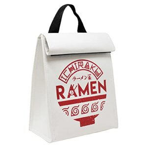 ripple junction naruto shippuden ichiraku ramen bowl white roll-top reusable anime lunch bag