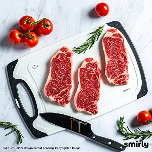 SMIRLY Plastic Cutting Board Set - Plastic Cutting Boards for Kitchen Dishwasher Safe, Chopping Board Set, Extra Large Cutting Board Plastic, Small Cutting Board, Kitchen Cutting Board Large