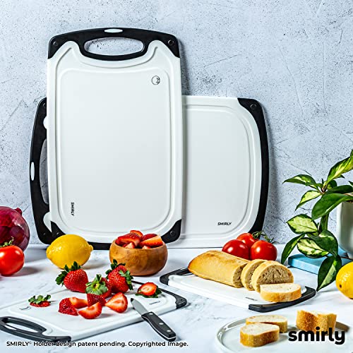 SMIRLY Plastic Cutting Board Set - Plastic Cutting Boards for Kitchen Dishwasher Safe, Chopping Board Set, Extra Large Cutting Board Plastic, Small Cutting Board, Kitchen Cutting Board Large