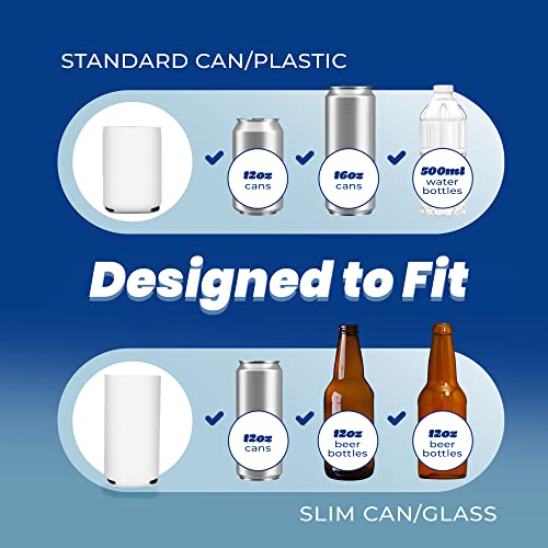 25 Pack White Blank Slim Can Cooler Sleeves, Customizable Bulk Sublimation Can Coolers, Extra-Thick Collapsible Drink Insulator Sleeve, Beer Can Coolers for Party Beverages, PartyPrints