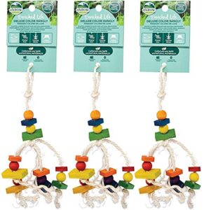 oxbow animal health 3 pack of enriched life deluxe color dangly small pet chew toys