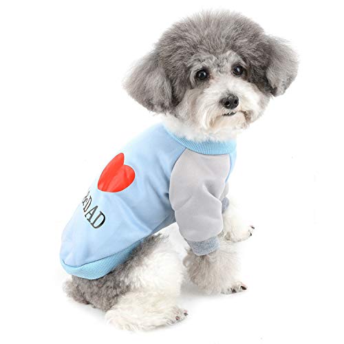 ZUNEA Pet Dog Pullover Sweater Coat for Small Dogs Cats Winter Warm Cotton Padded Sweatshirt Puppy Jacket Clothes Cold Weather Clothing for Chihuahua Yorkie Blue M