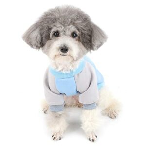 ZUNEA Pet Dog Pullover Sweater Coat for Small Dogs Cats Winter Warm Cotton Padded Sweatshirt Puppy Jacket Clothes Cold Weather Clothing for Chihuahua Yorkie Blue M