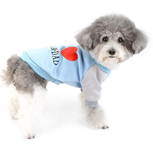 ZUNEA Pet Dog Pullover Sweater Coat for Small Dogs Cats Winter Warm Cotton Padded Sweatshirt Puppy Jacket Clothes Cold Weather Clothing for Chihuahua Yorkie Blue M